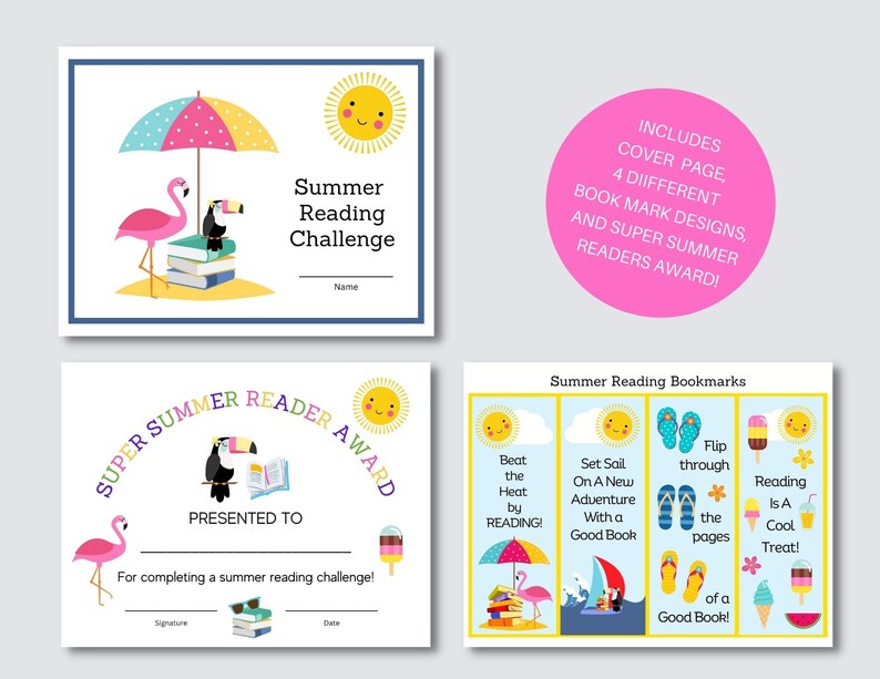 SUMMER READING CHALLENGE for Kids, Printable, Summer Reading Log ...