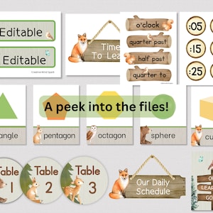 WOODLAND CLASSROOM DECOR Bundle, Printable Woodland Decor for Classroom ...