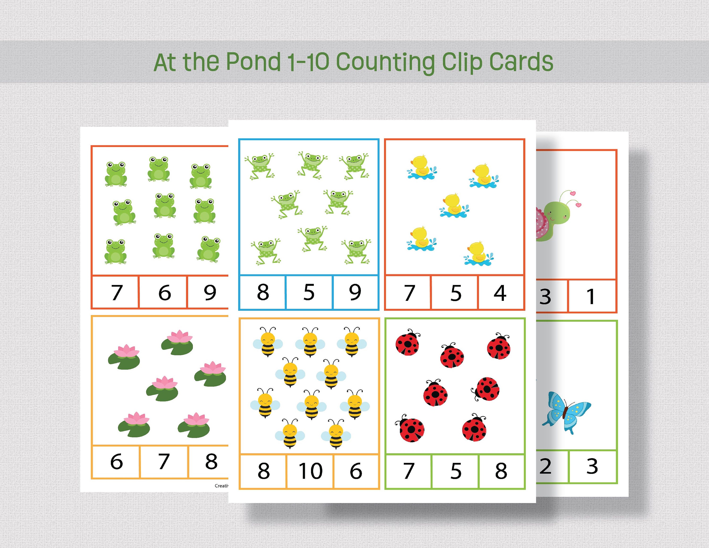 Number Counting Activity Pack Printable Bundle, Number Matching, Math ...