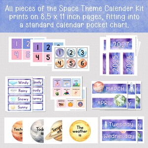 PRINTABLE SPACE THEME Classroom Calender, Instant Download Calendar ...