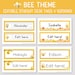HONEY BEE DESK Name Tags, Editable Bee Theme Desk Name Plates ...