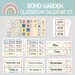 BOHO GARDEN CLASSROOM Calendar Kit, Printable Boho Calendar Set , Retro ...