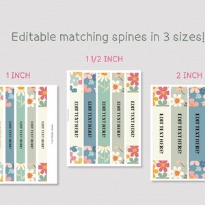 BOHO GARDEN PRINTABLE Binder Covers, Set of 6, Editable Retro Look ...