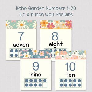 CLASSROOM NUMBER Posters With Tens Frames, Printable Numbers 1-20 ...