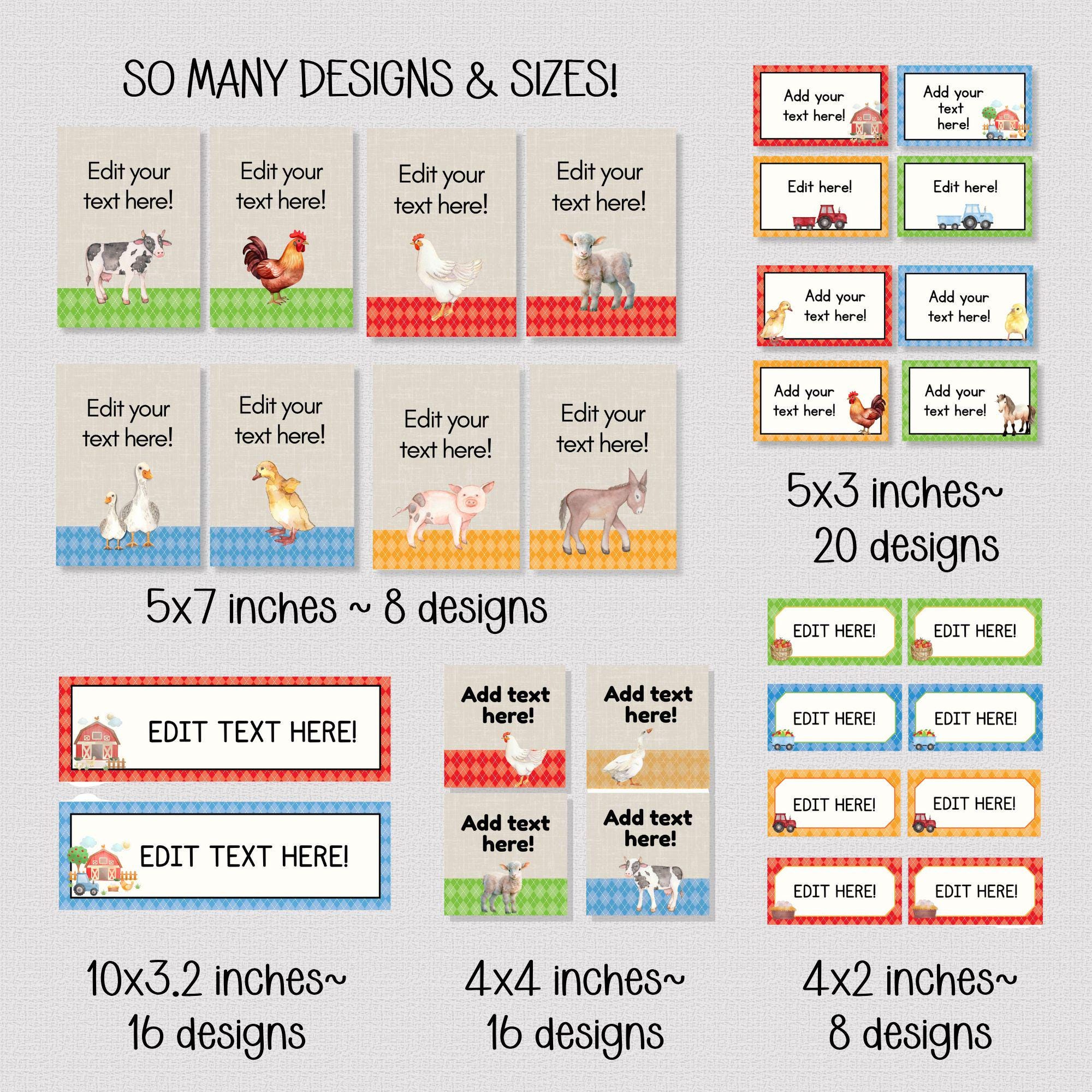 FARM THEME CLASSROOM Labels and Tags, Large Set of Editable Farm Labels ...