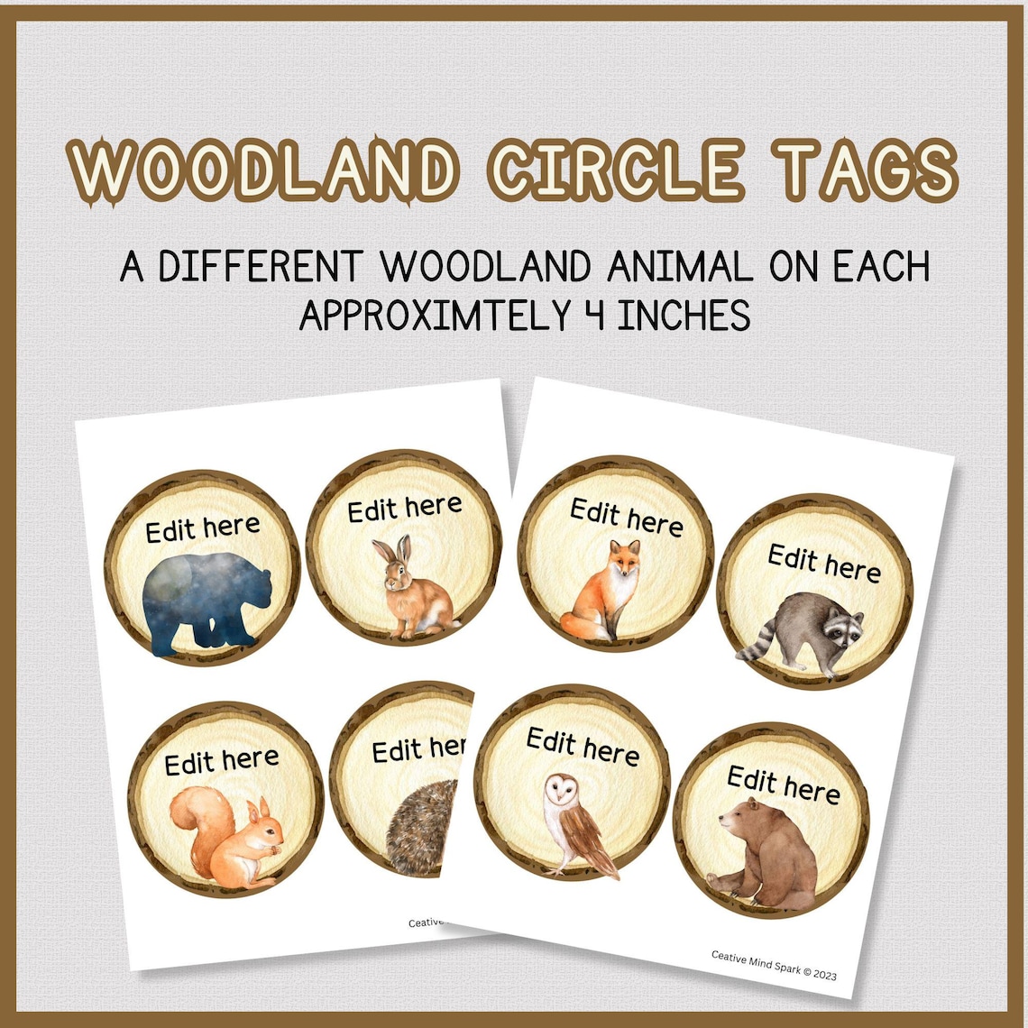 WOODLAND CLASSROOM LABELS and Tags, Large Set of Editable Woodland ...