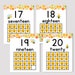 BEE THEME NUMBER Posters, Printable Honey Bee Theme, Numbers 1-20 ...