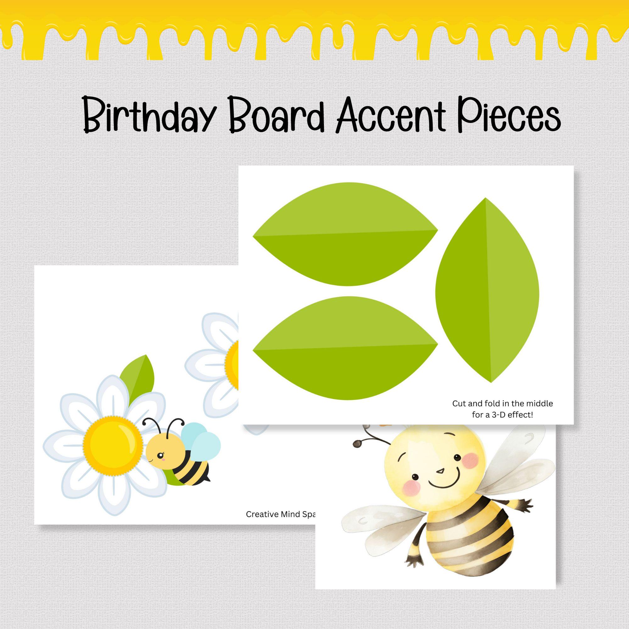 BEE THEME BIRTHDAY Bulletin Board, Editable Honey Bee Birthday Display ...