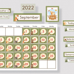 WOODLAND CLASSROOM CALENDAR Printable Woodland Theme Calendar - Etsy