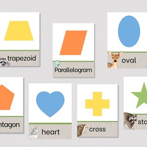 2D and 3D SHAPES POSTERS for Classroom, Set of 21 Printable Woodland ...