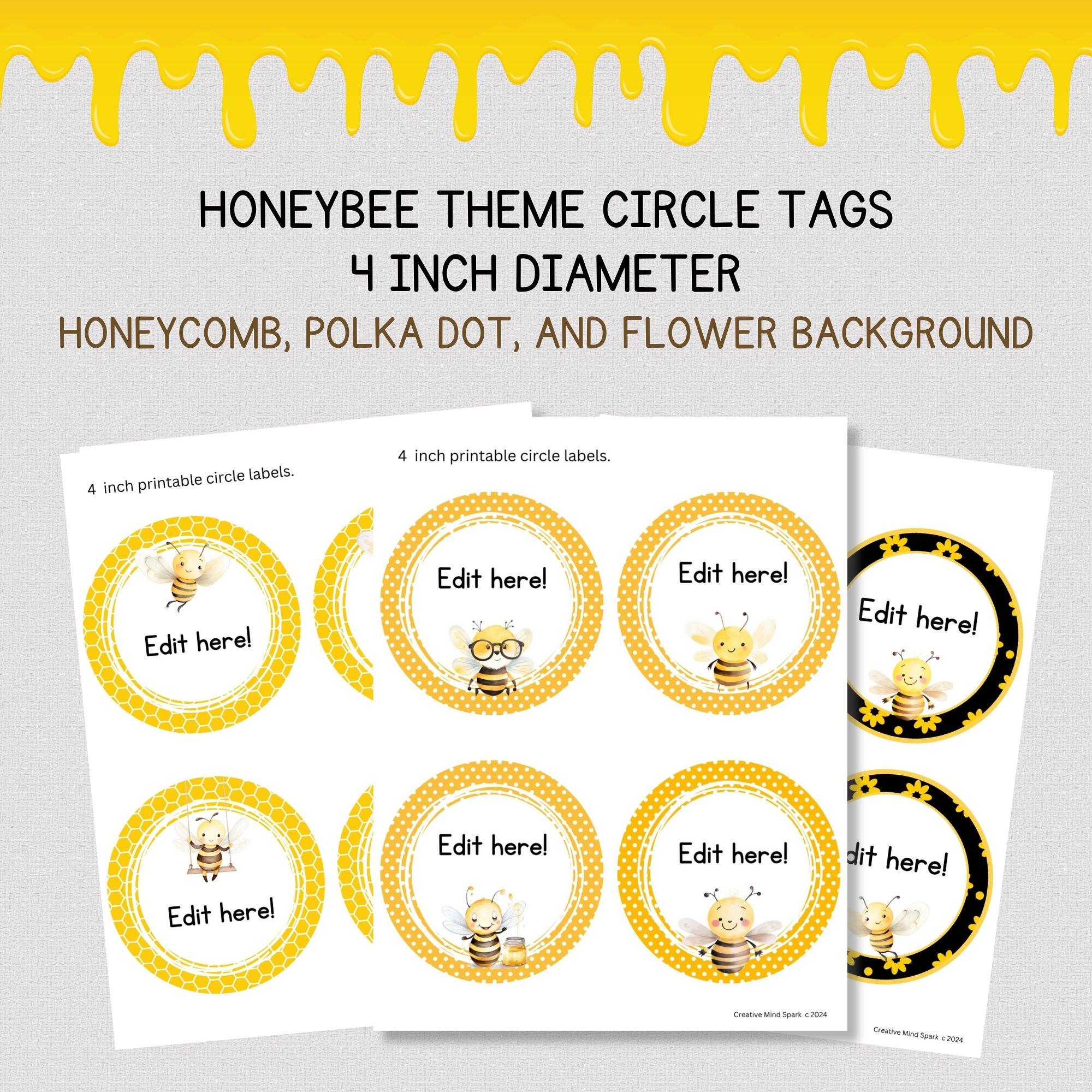 BEE THEME CLASSROOM Labels and Tags, Large Set of Editable Bee Labels ...