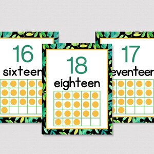 PRINTABLE JUNGLE NUMBER Posters, Jungle Theme Numbers 1-20 Classroom ...