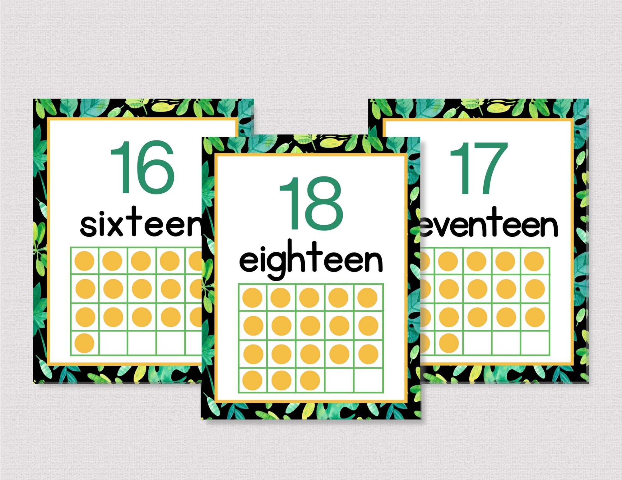 PRINTABLE JUNGLE NUMBER Posters, Jungle Theme Numbers 1-20 Classroom ...