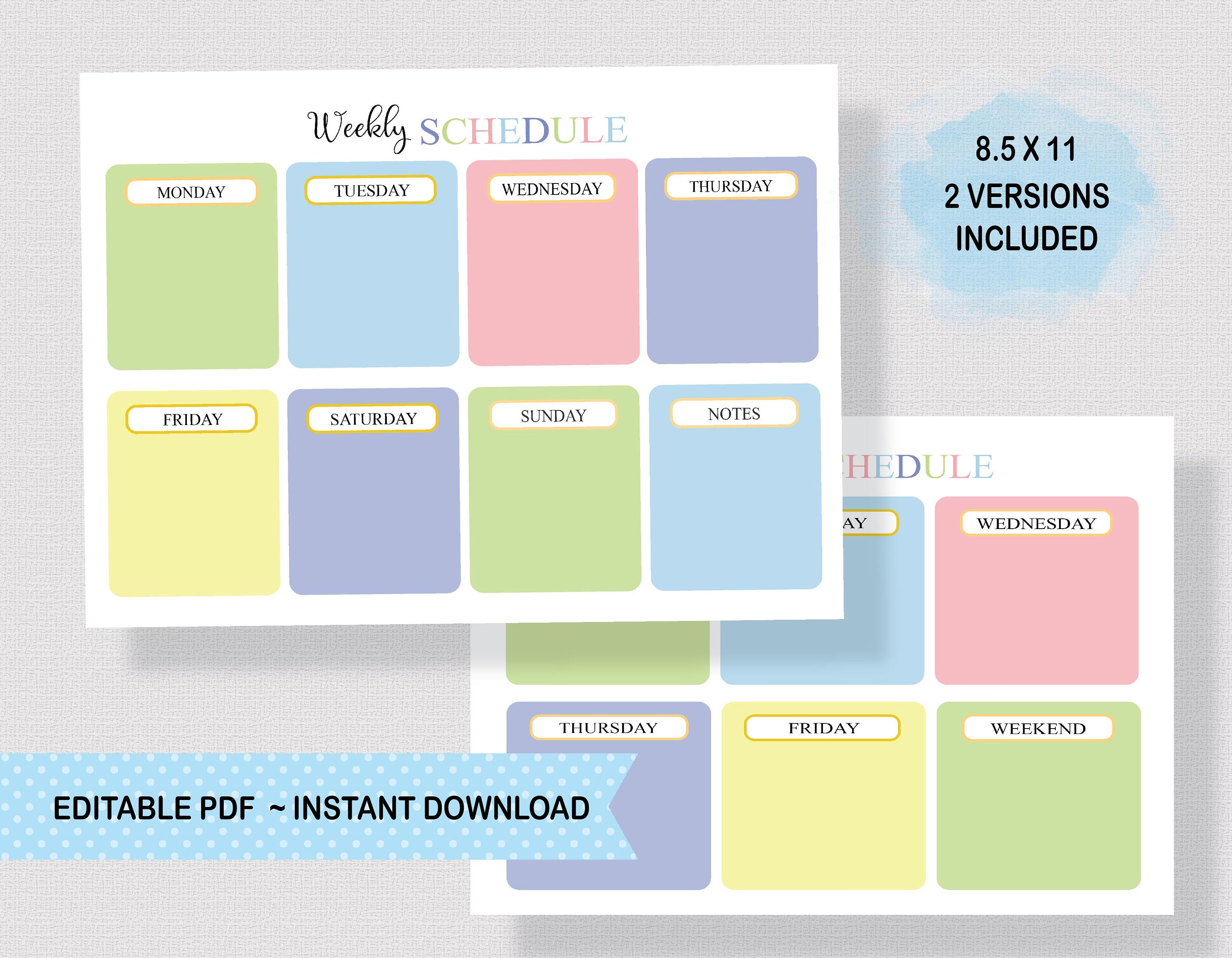 Kids Weekly Planner Printable, Editable Kids Weekly Schedule, Editable ...
