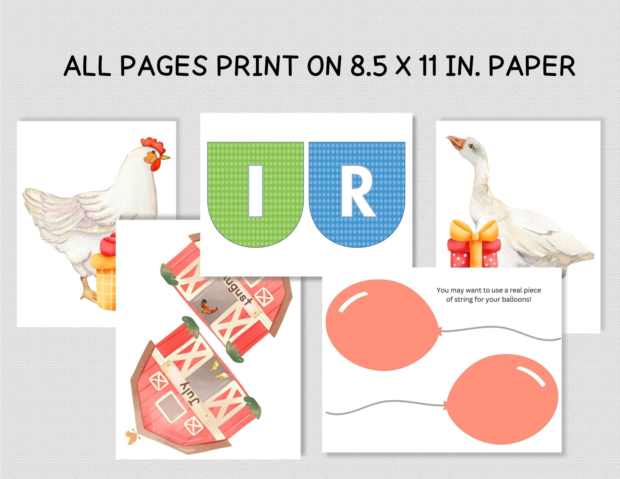 FARM THEME BIRTHDAY Bulletin Board, Editable Farm Birthday Display ...