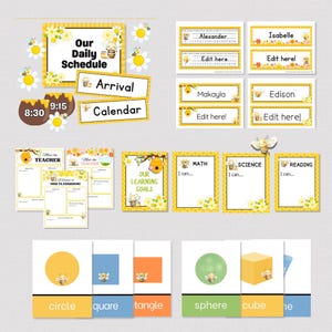 BEE THEME CLASSROOM Decor Bundle, Printable Honeybee Theme Classroom ...