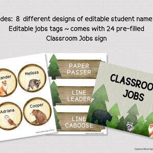 WOODLAND CLASSROOM JOBS Display, Printable Classroom Jobs Chart ...