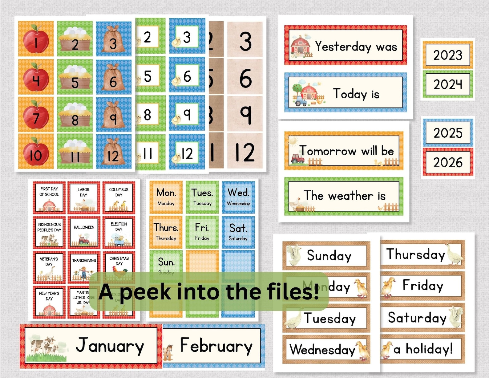 FARM THEME Classroom Decor Bundle, Printable Farm Theme Classroom Decor ...