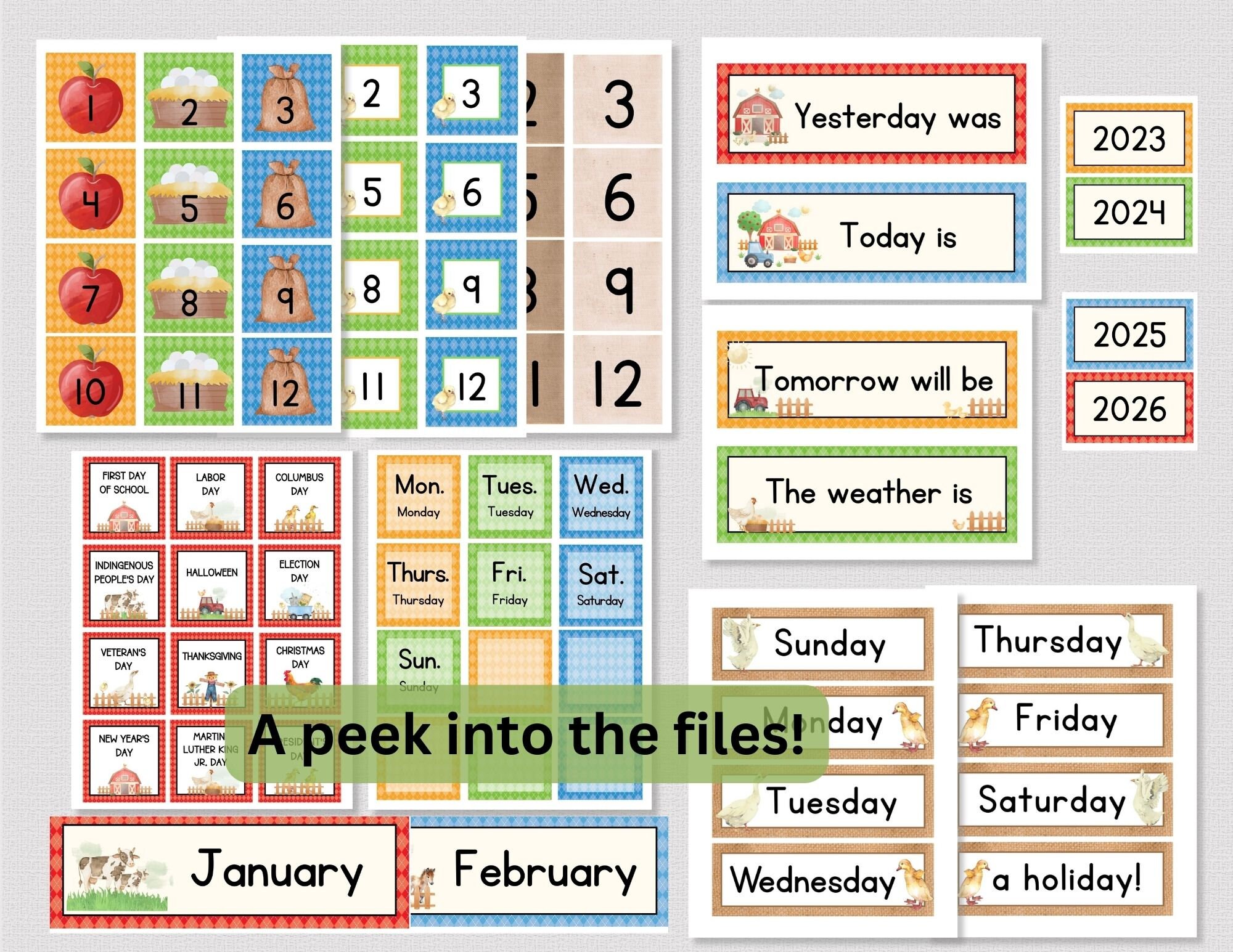 FARM THEME Classroom Decor Bundle, Printable Farm Theme Classroom Decor ...