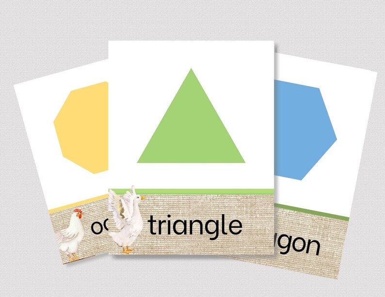 FARM THEME 2D and 3D Shapes Posters for Classroom, Set of 21 Printable ...