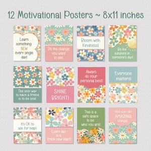 BOHO GARDEN THEME Motivational Posters for Classroom, Printable Floral ...