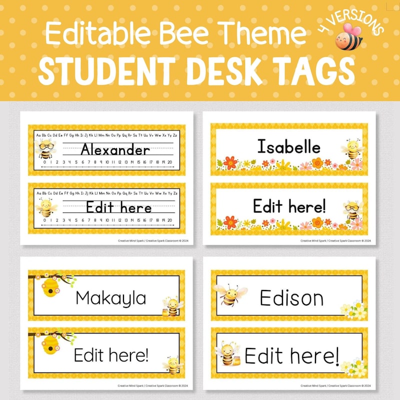 Primary Desk Name Tags - Etsy