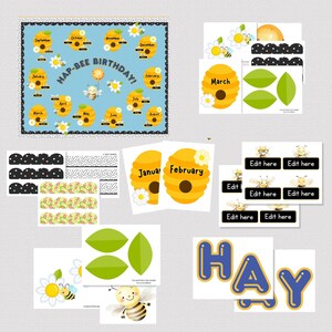 BEE THEME CLASSROOM Decor Bundle, Printable Honeybee Theme Classroom ...