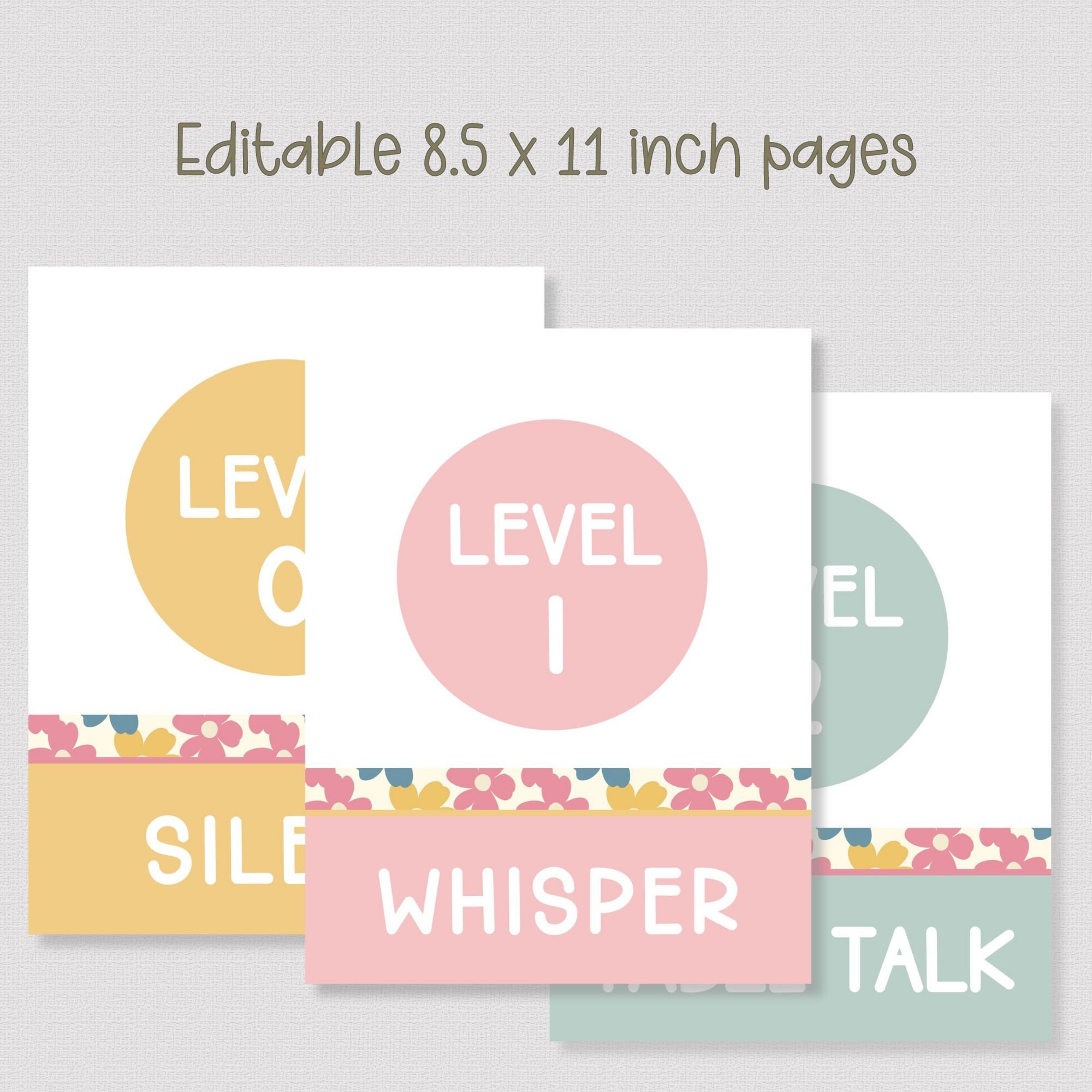 CLASSROOM VOICE LEVEL Chart, Boho Garden Theme Classroom Decor, Voice ...