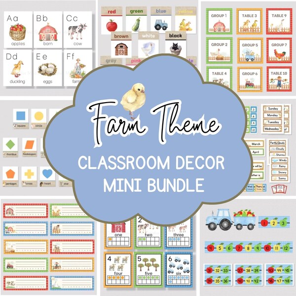 Printable, Farm Theme Birthday Display, Farm Theme Classroom Birthday ...