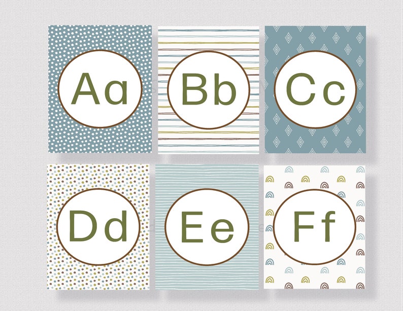 BOHO ALPHABET POSTERS for Classroom, Printable Alphabet Classroom Decor ...
