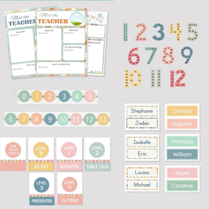BOHO GARDEN CLASSROOM Decor Bundle, Printable Boho Theme Classroom ...