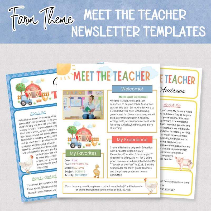 Meet the Teacher Template - Etsy