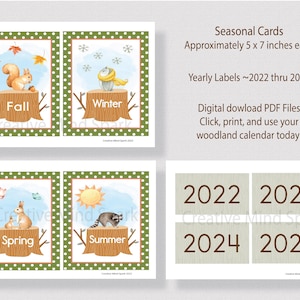 WOODLAND CLASSROOM CALENDAR, Printable Woodland Theme Calendar Bulletin ...