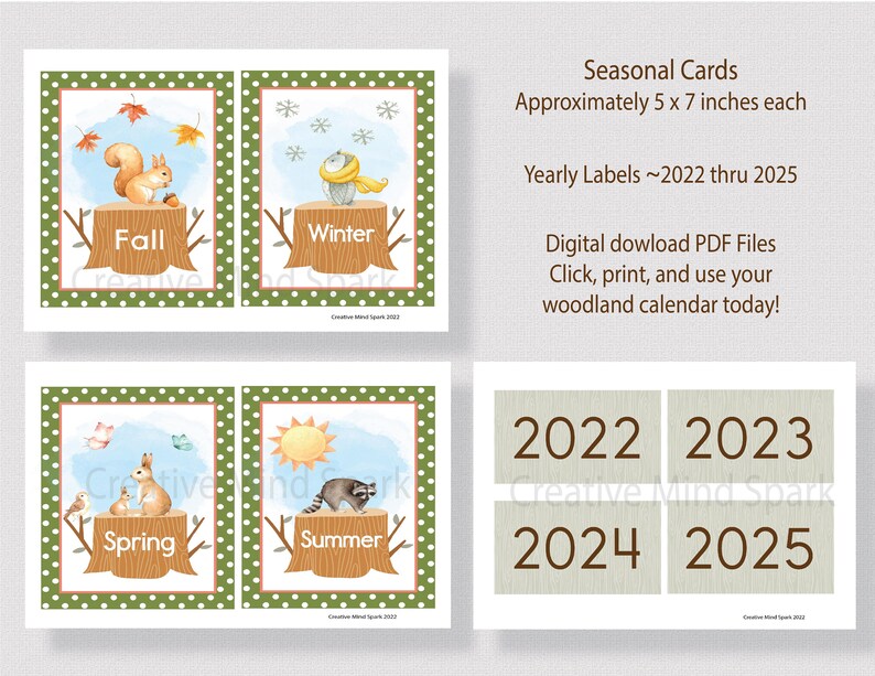 WOODLAND CLASSROOM CALENDAR Printable Woodland Theme Calendar - Etsy