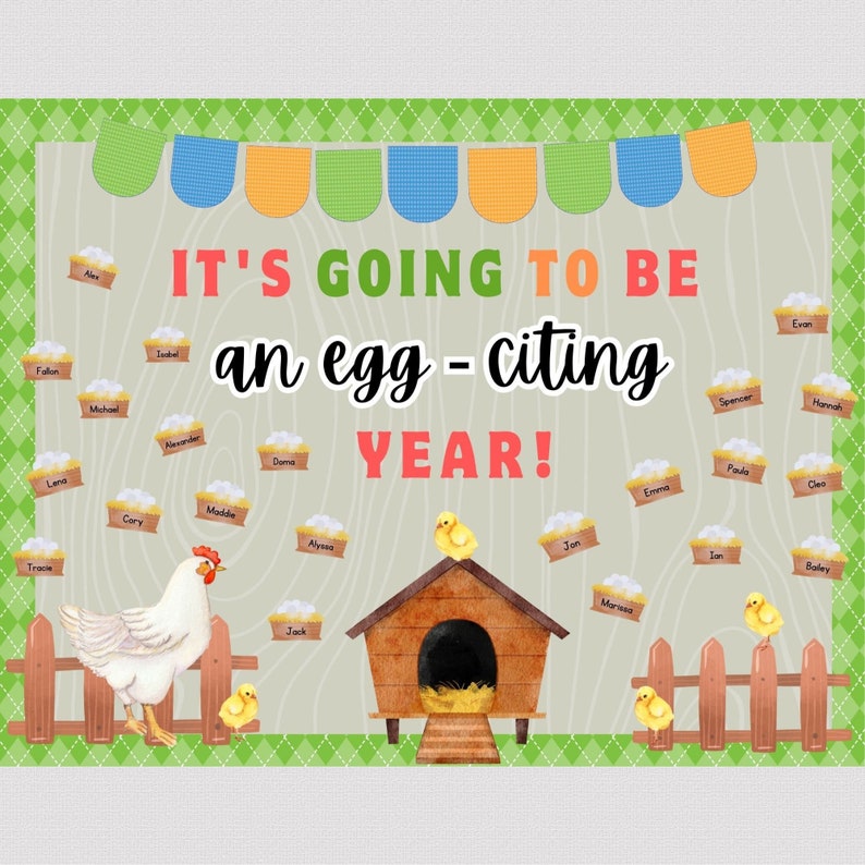 FARM THEME BACK to School Bulletin Board, Editable Farm Theme Bulletin ...