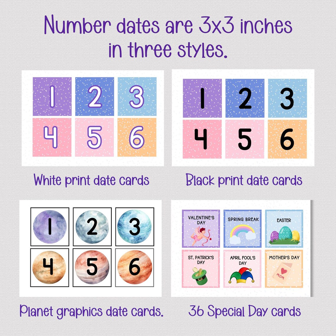 PRINTABLE SPACE THEME Classroom Calender, Instant Download Calendar ...