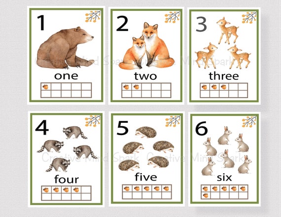 WOODLAND NUMBER POSTERS Printable Woodland Theme Numbers - Etsy