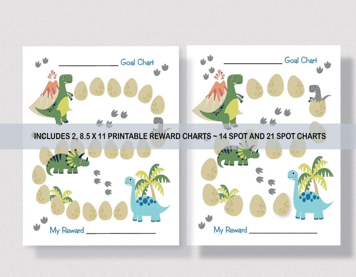 PRINTABLE REWARD CHART Kit Dinosaur Reward Chart Dinosaur - Etsy