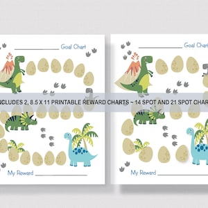 PRINTABLE REWARD CHART Kit, Dinosaur Reward Chart, Dinosaur Goal Chart ...