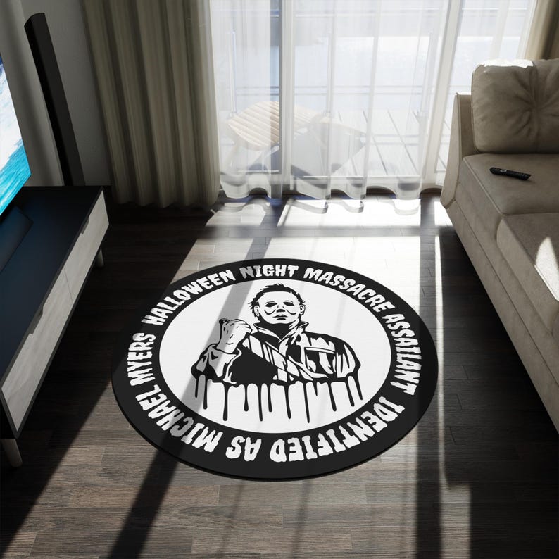 Michael Myers Halloween Rug, Halloween Decor, Horror Movies, Scary ...