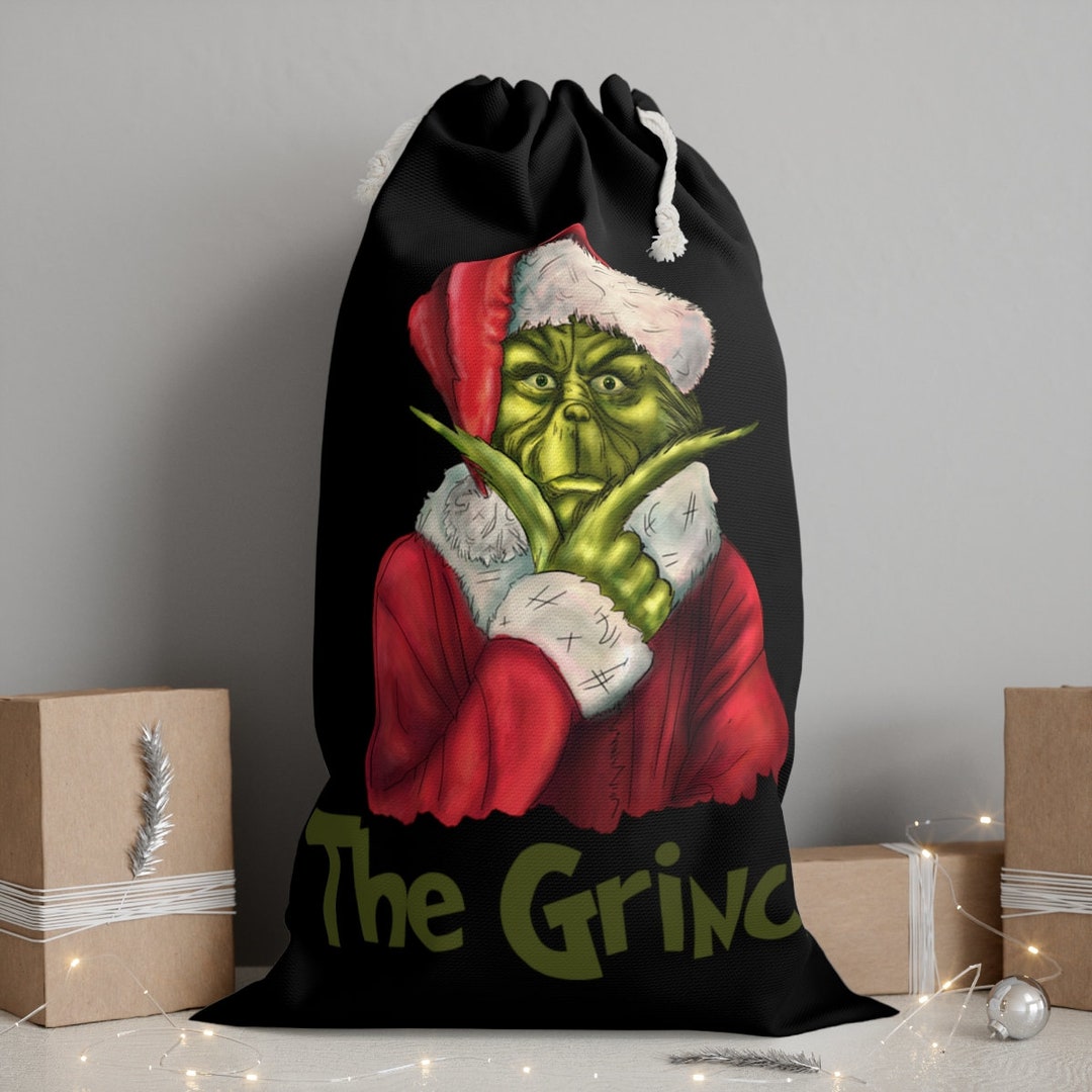 The Grinch Sack, Santa Sack, Christmas Gift Sack, Christmas Gift Bag ...
