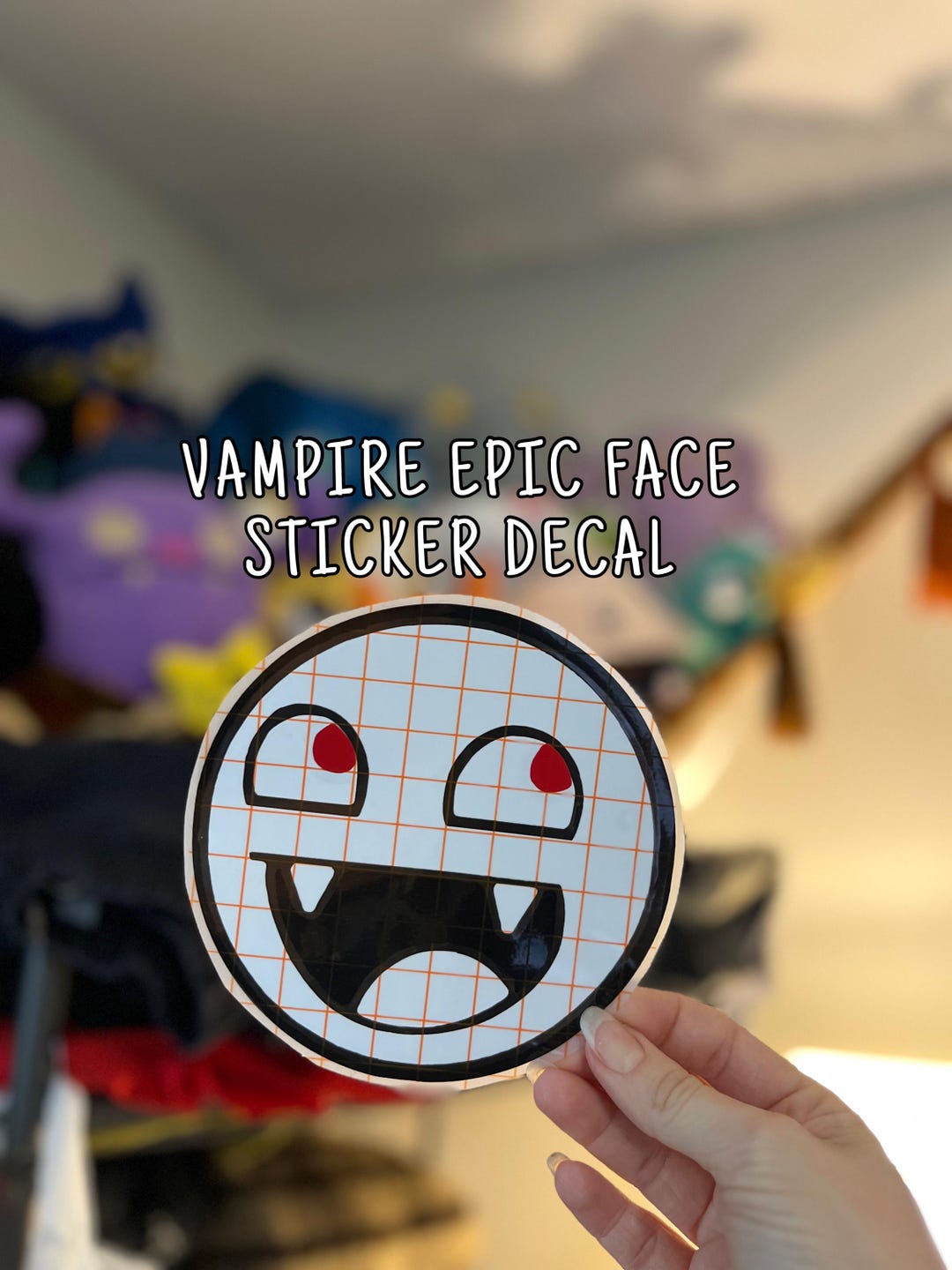 Epic Face Vampire Meme Laptop Car Sticker Permanent Decal Pog Troll Y2k ...