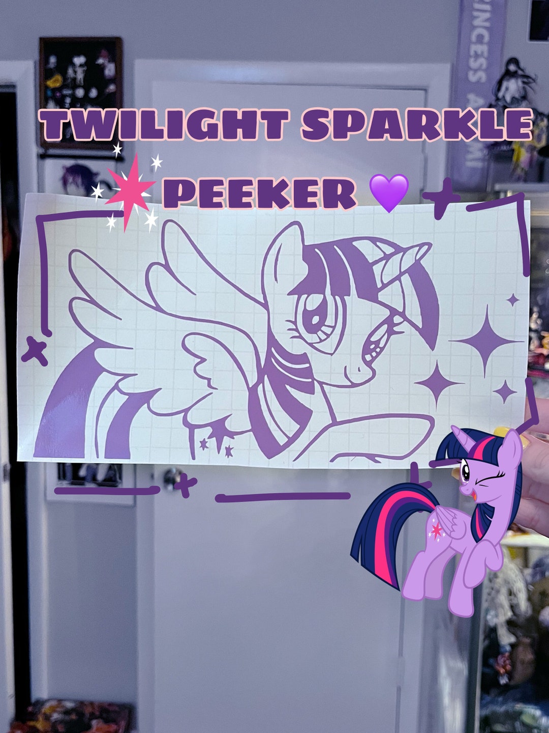 MLP Twilight Sparkle My Little Pony Car or Laptop Decal Peeker Sticker ...