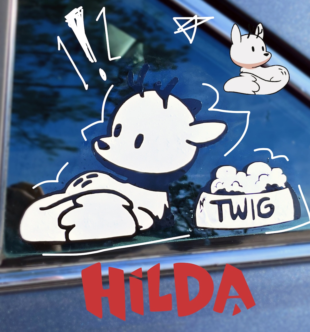 Hilda Twig Netflix Show Deer Fox Cartoon Character Vinyl Layered Black ...