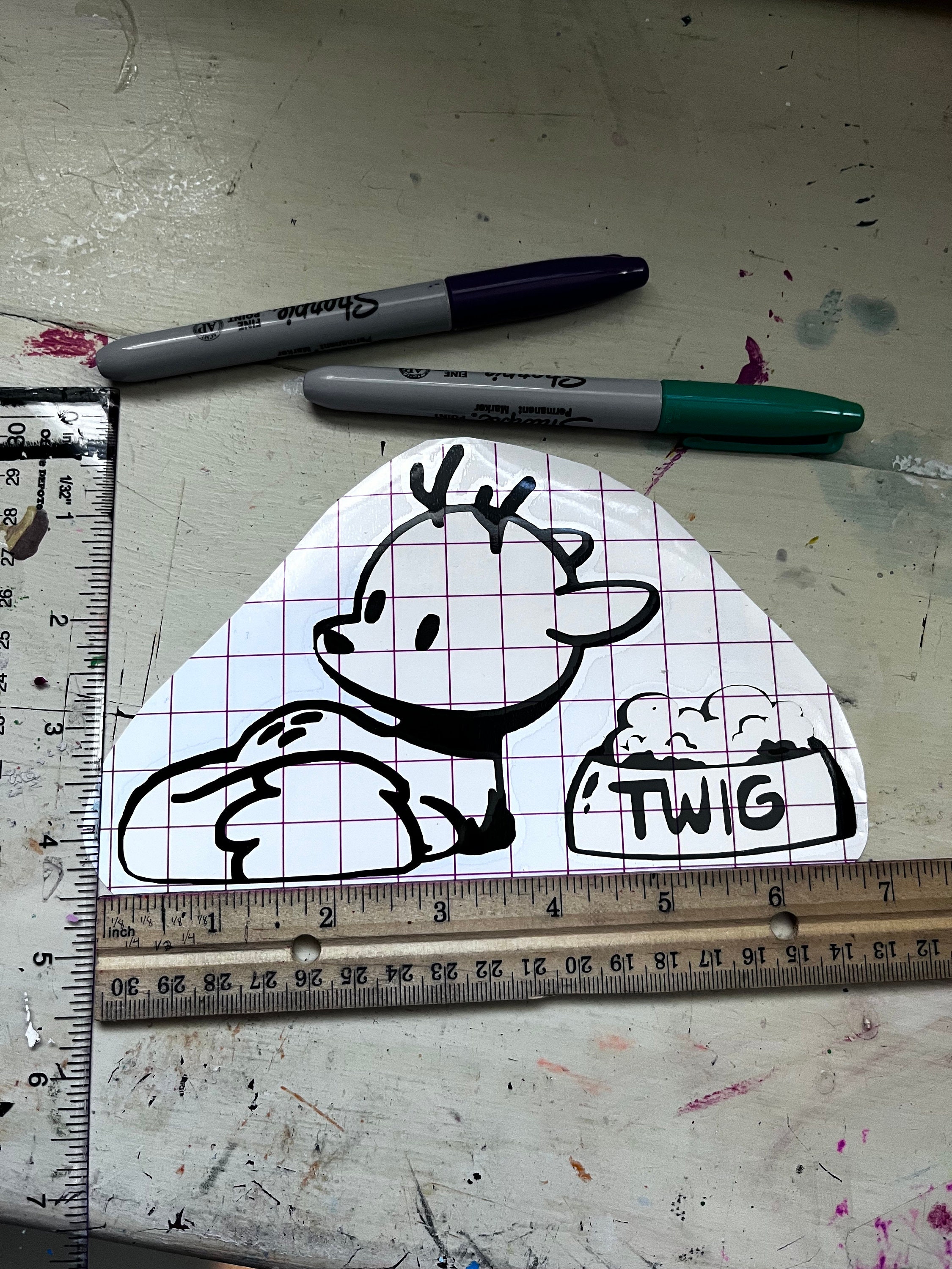Hilda Twig Netflix Show Deer Fox Cartoon Character Vinyl Layered Black ...