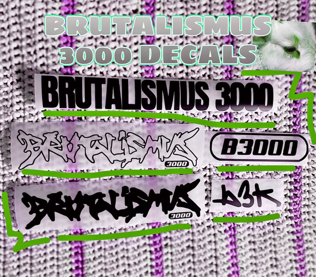 BRUTALISMUS 3000 Car Vinyl Cricut Permanent Sticker Decal Techno Raver ...