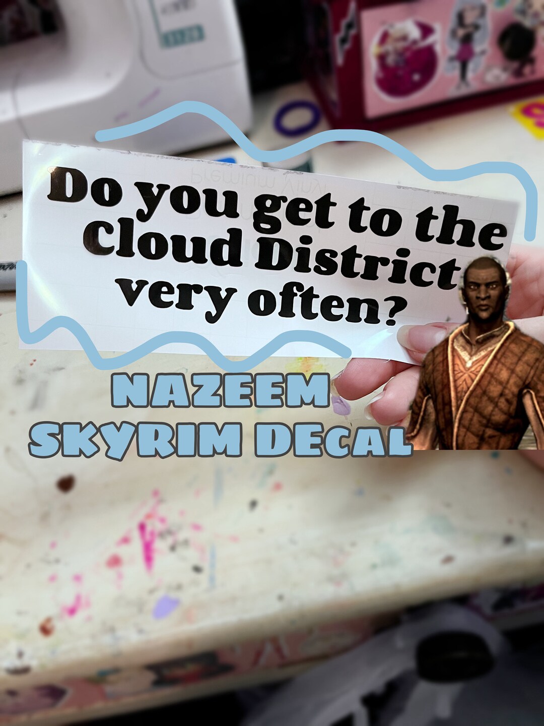 Skyrim Decal Sticker Meme NAZEEM Cloud District - Etsy