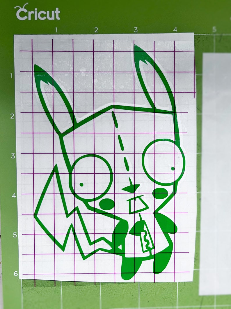 Invader Zim Pikagir Pikachu Laptop Car Sticker Pokemon Green Purple ...