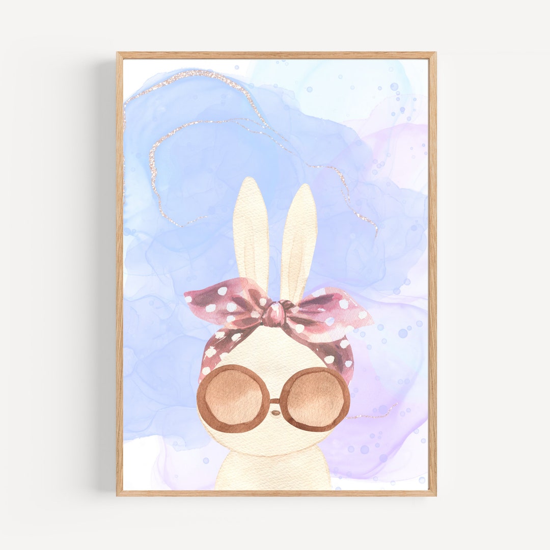 Sassy Boho Bunny Girl Nursery Rabbit Nursery Print Toddler - Etsy