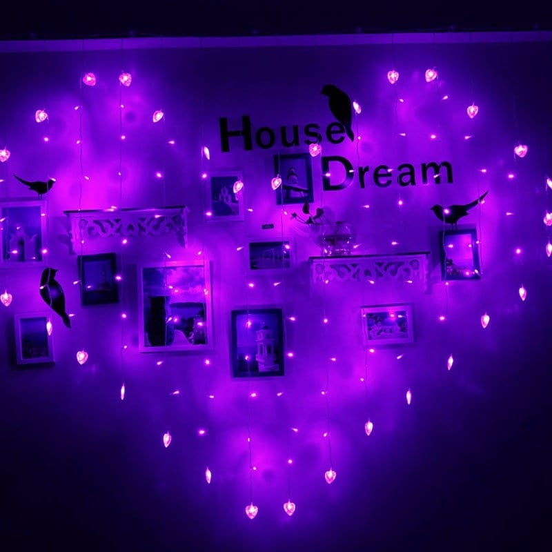 LED Lights Heart Curtain, for a Window, Bedroom Decoration, Proposal ...